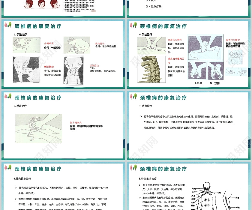 绿色颈椎病康复护理颈椎病护理查房PPT下载 觅知网