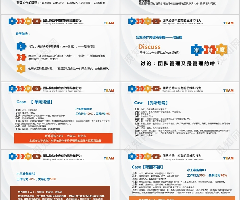 彩色简约商务团队建设企业培训团队的分工与协助课件ppt下载 觅知网
